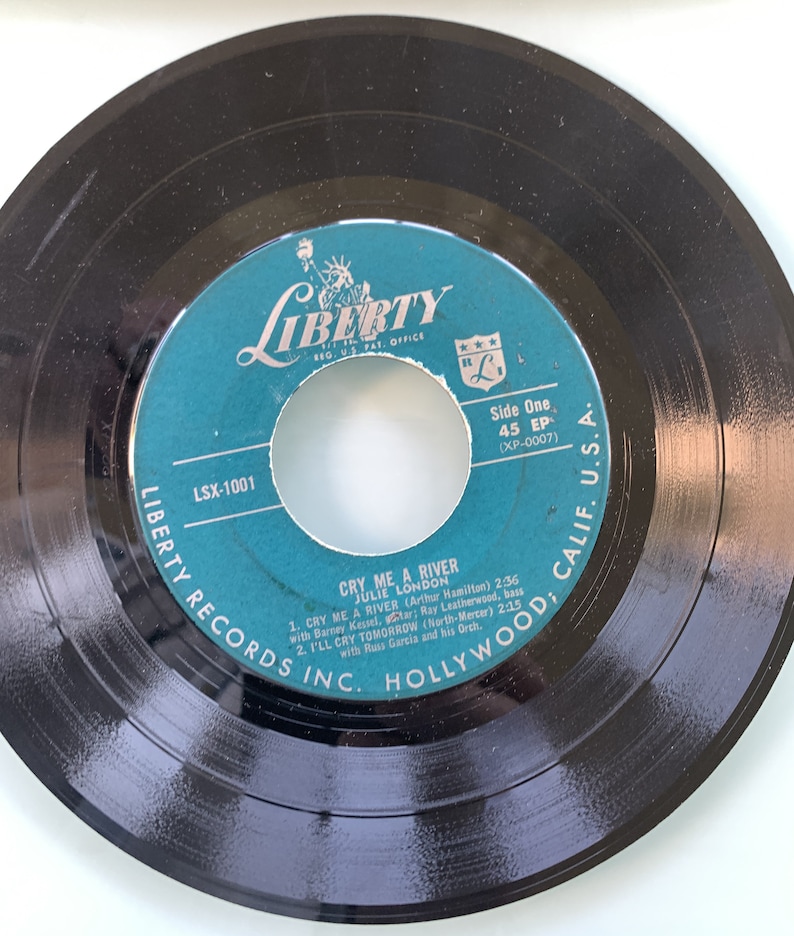 45 RPM Record Julie London cry Me A River - Etsy