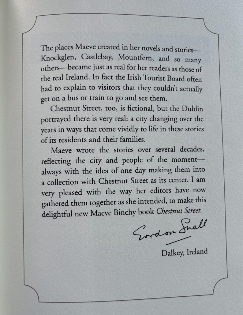 Chestnut Street by Maeve Binchy - First Edition IRELAND IRISH - Etsy