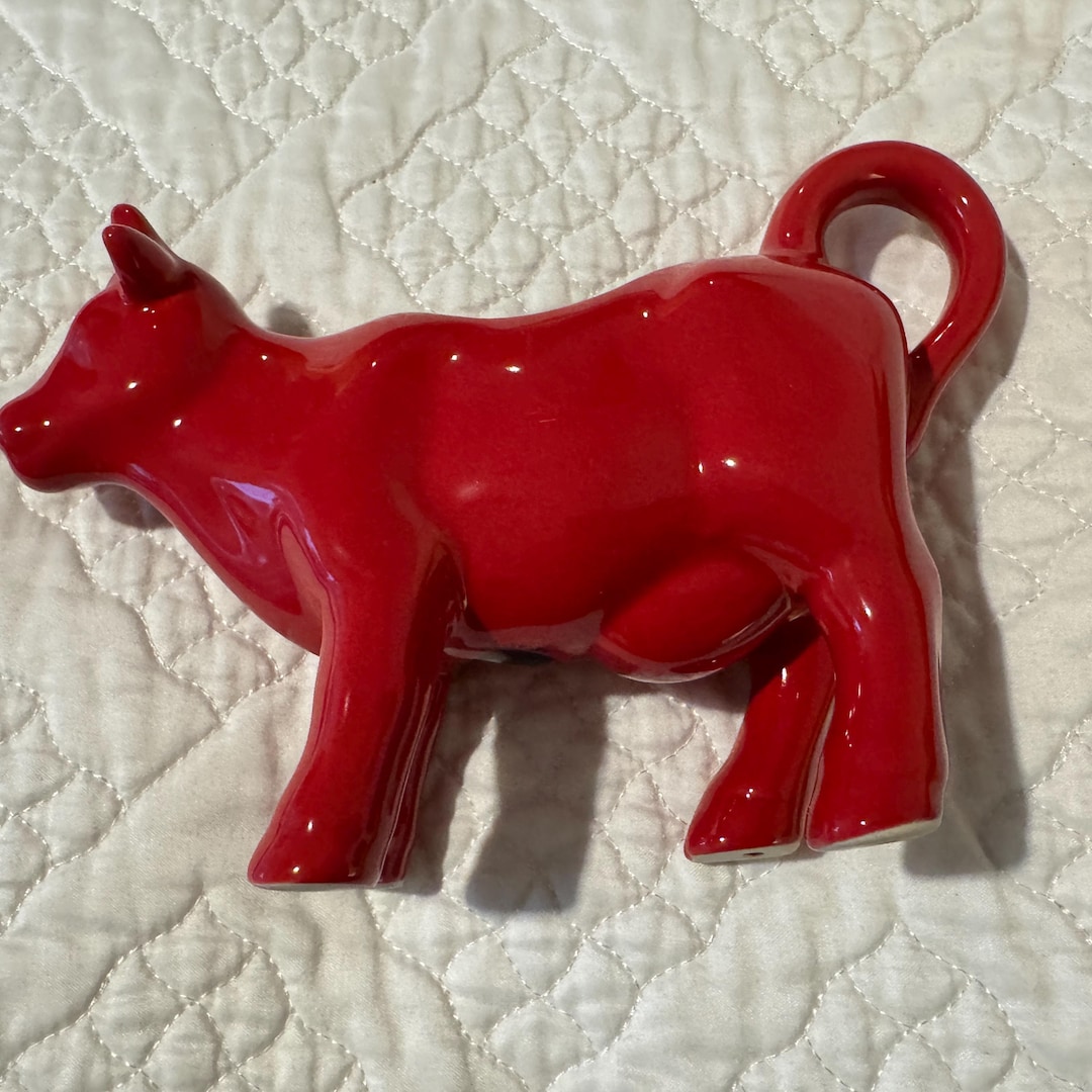 Vintage RED Cow Creamer Stoneware Food Network Pristine Gift - Etsy