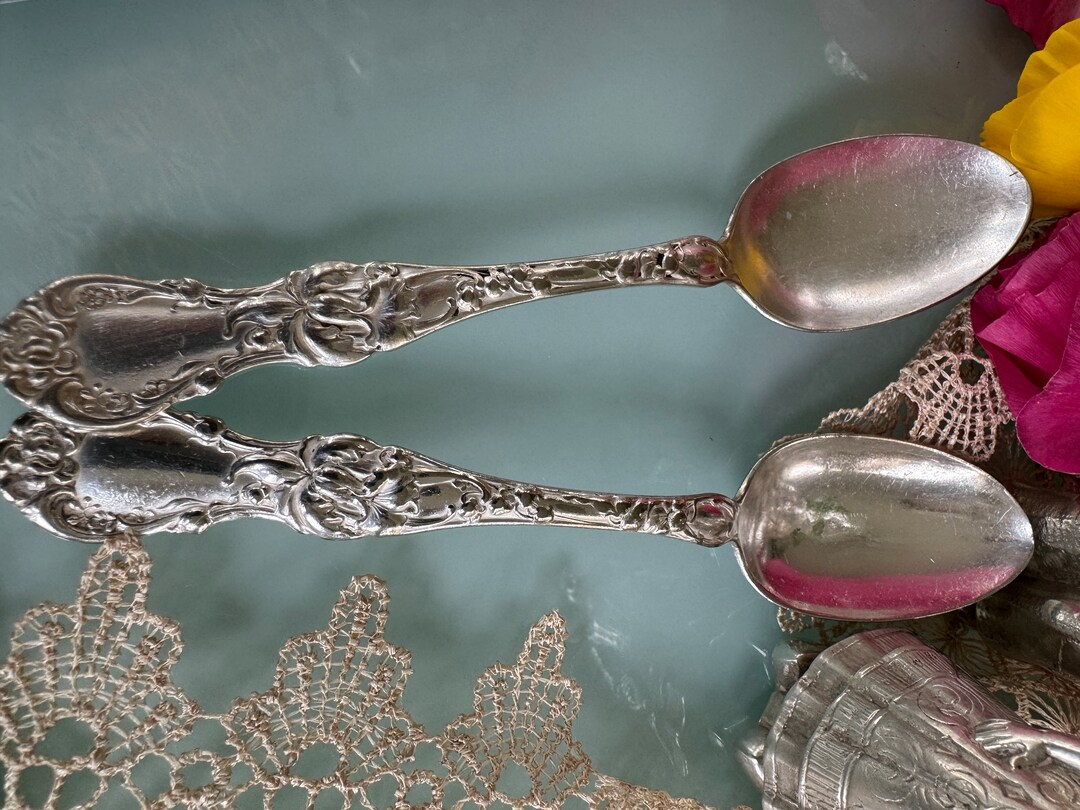 Art Nouveau Spoons Ornate 1835 R. Wallace 6" Sectional Triple Plated ...