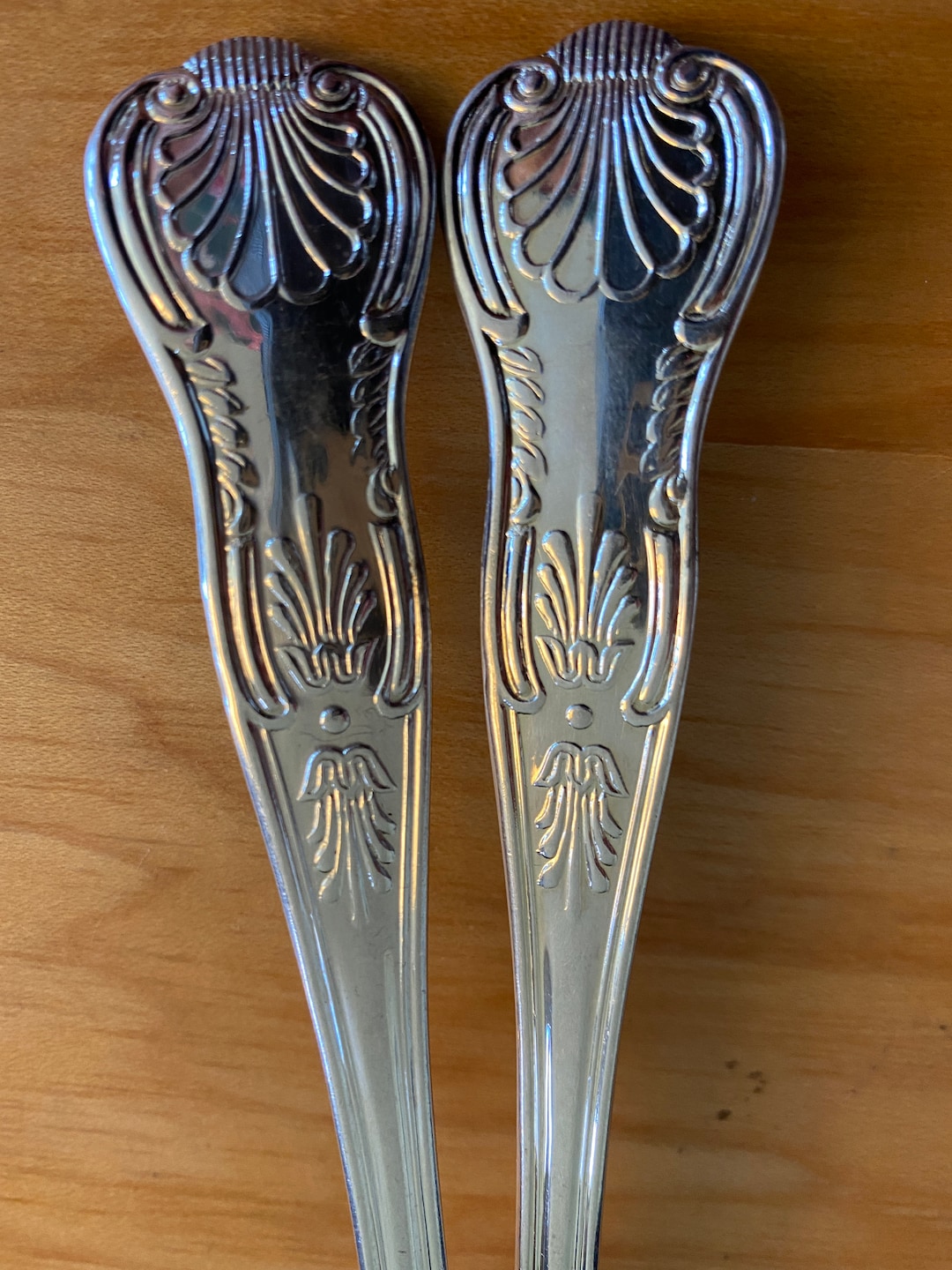 Vintage Kings Pattern DJ Japan Silverplate 2 Tablespoons Ornate Shell ...