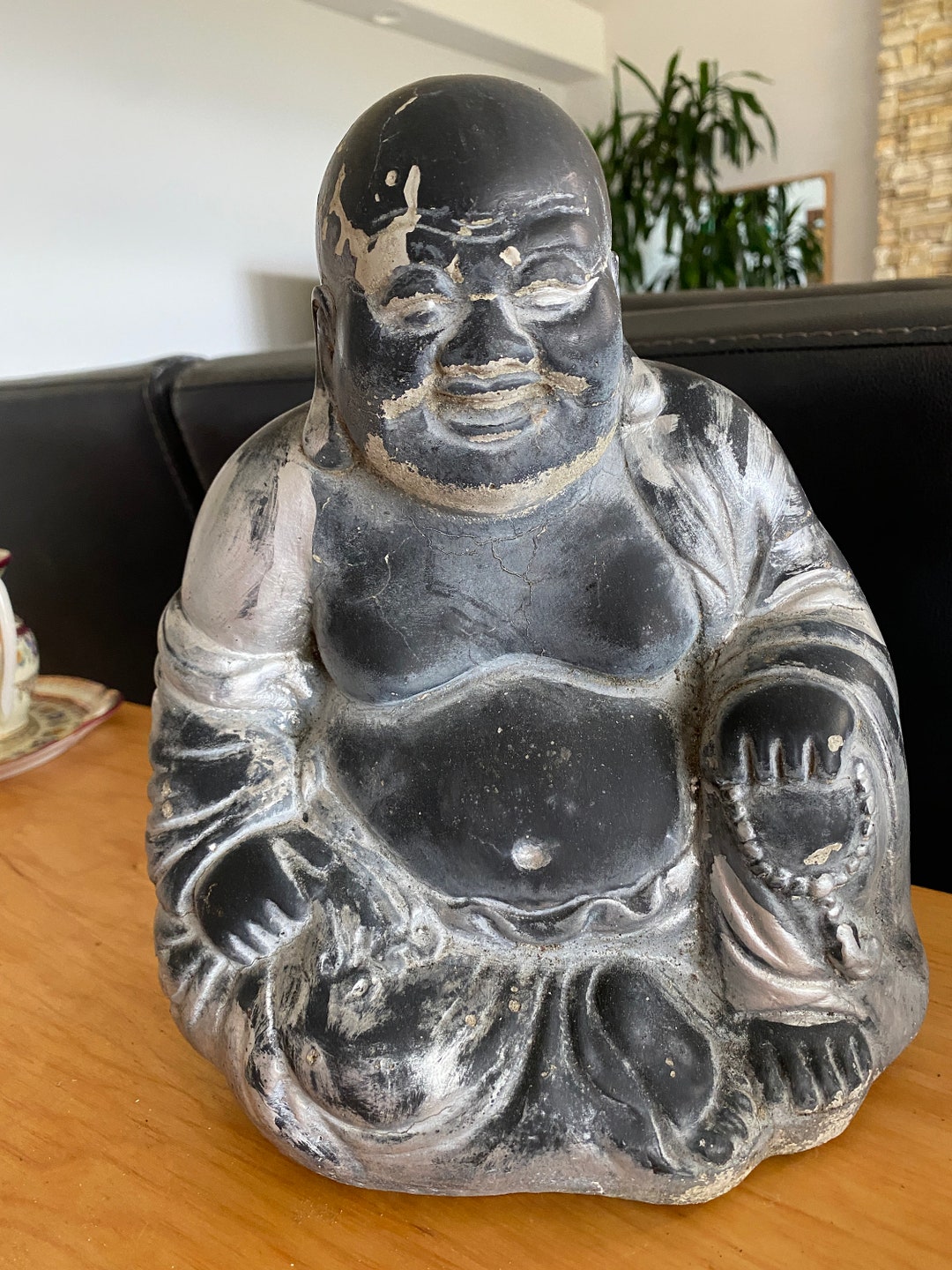 Buddha Hotei Statue Heavy Cast Stone - Etsy
