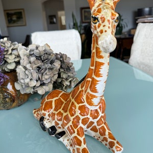 Italian Terracotta Hand Crafted Giraffe Sculpture, Hollywood Regency Animal Pottery - Etsy