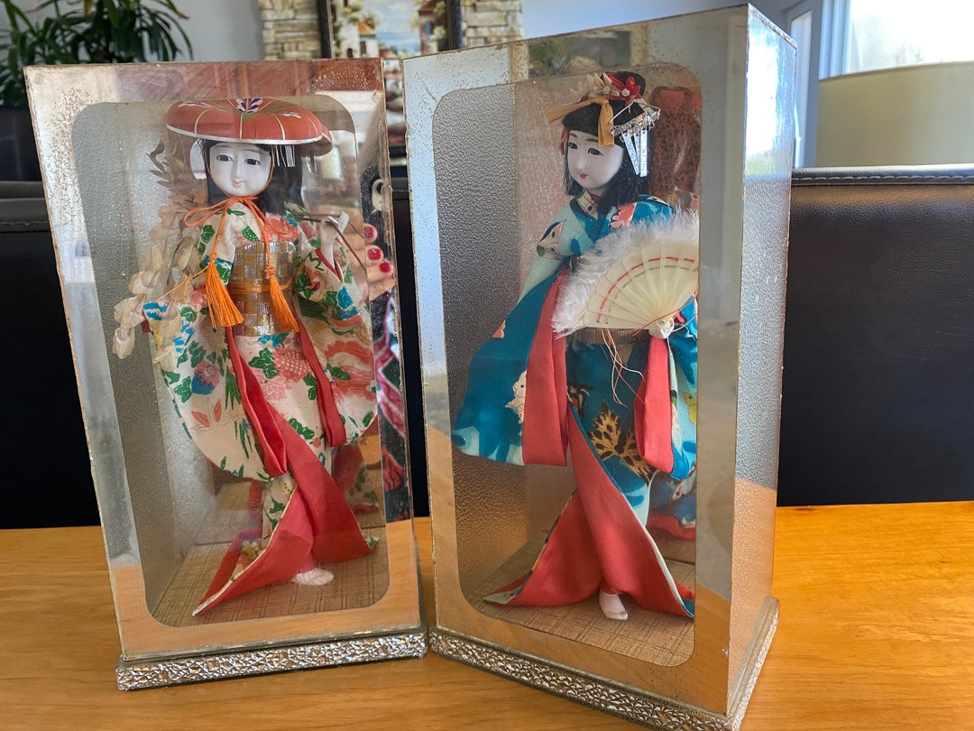 Vintage Asian GEISHA Shadow Box Silk Kimono Japanese Diorama - Etsy