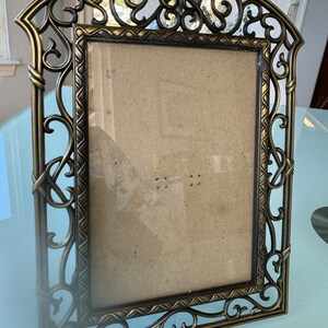 Antique Cast Iron Picture Frame Table Top Ornate Victorian Art Nouveau ...