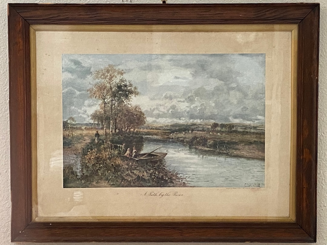 Antique Lithograph "a Path by the River" by C Brenner, CARL CHRISTIAN ...