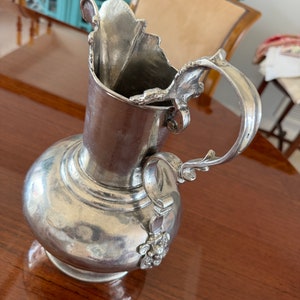 ORNATE Etruscan Arte Italica Pewter Pitcher, Large Hand Made in Italy ...