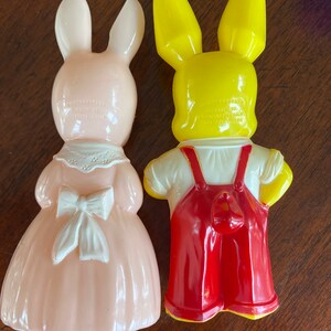 Bunny Rabbits Hard Plastic Grandma and Grandpa Rattle Vintage - Etsy