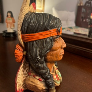 Vintage Native American Bust, Universal Statuary Corp, 1966 Resin ...