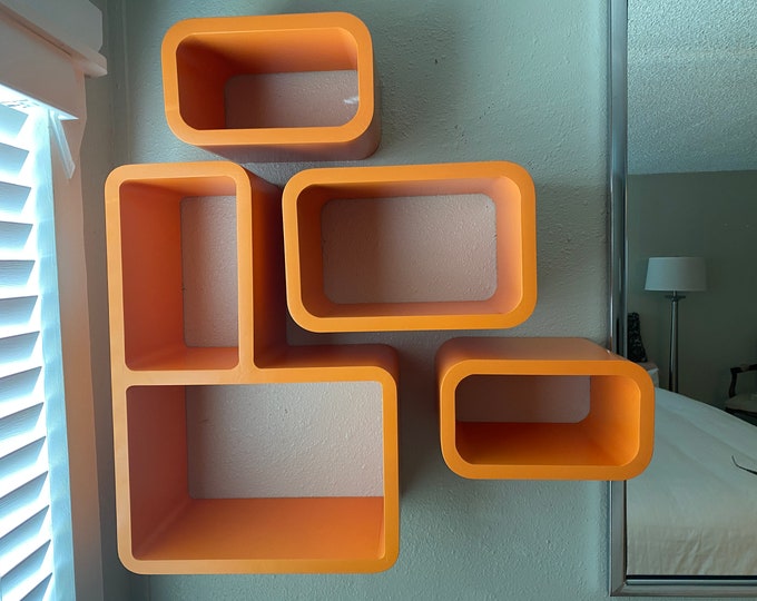 Floating Shelves Wall-mounted Shelves 4 Units Orange Retro - Etsy