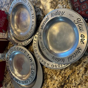 Pewter Plates Wilton RWP, Made in Columbia, PA Patterns 6 Pc VALENTINES ...