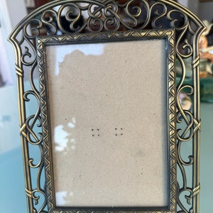 Antique Cast Iron Picture Frame Table Top Ornate Victorian Art Nouveau ...