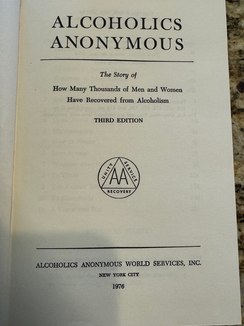 Alcoholics Anonymous Third Edition – 1976 Big Book W/ ODJ - Etsy