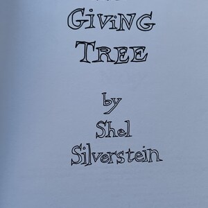 The Giving Tree Shel Silverstein - Etsy
