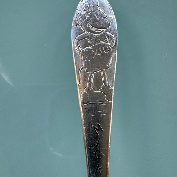 Mickey Mouse Silver Spoon - Etsy
