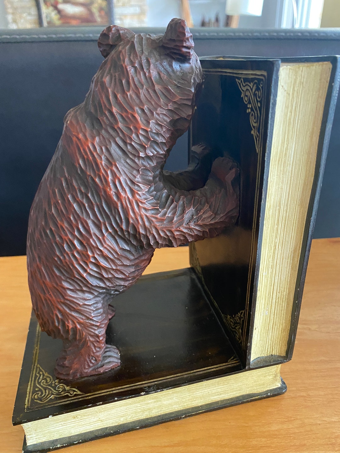 BEAR Bookend STANDING BEAR Heavy Black Forest Decor - Etsy
