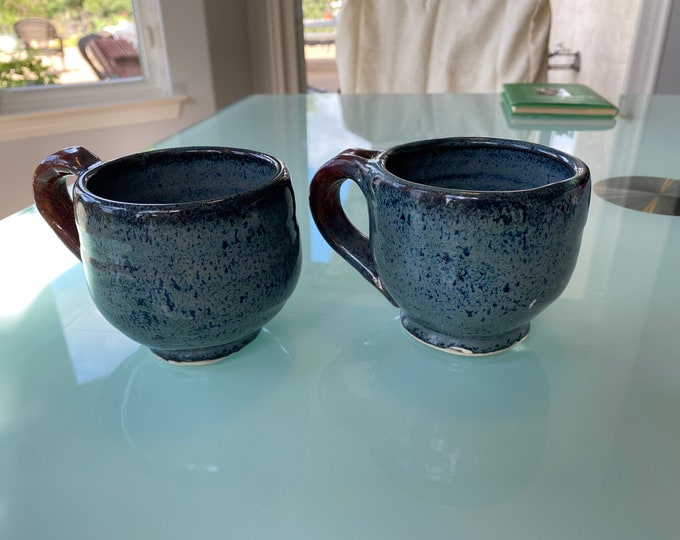 Brutalist Stoneware MUGS Pottery Hand Made Coffee Cups 2pc GIFT - Etsy