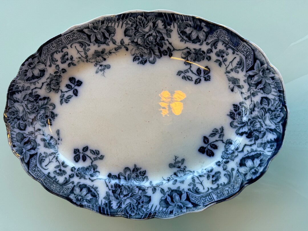 Art Nouveau Flow Blue Hollinshead & Kirkham Tunstall Circa 1900 "togo ...