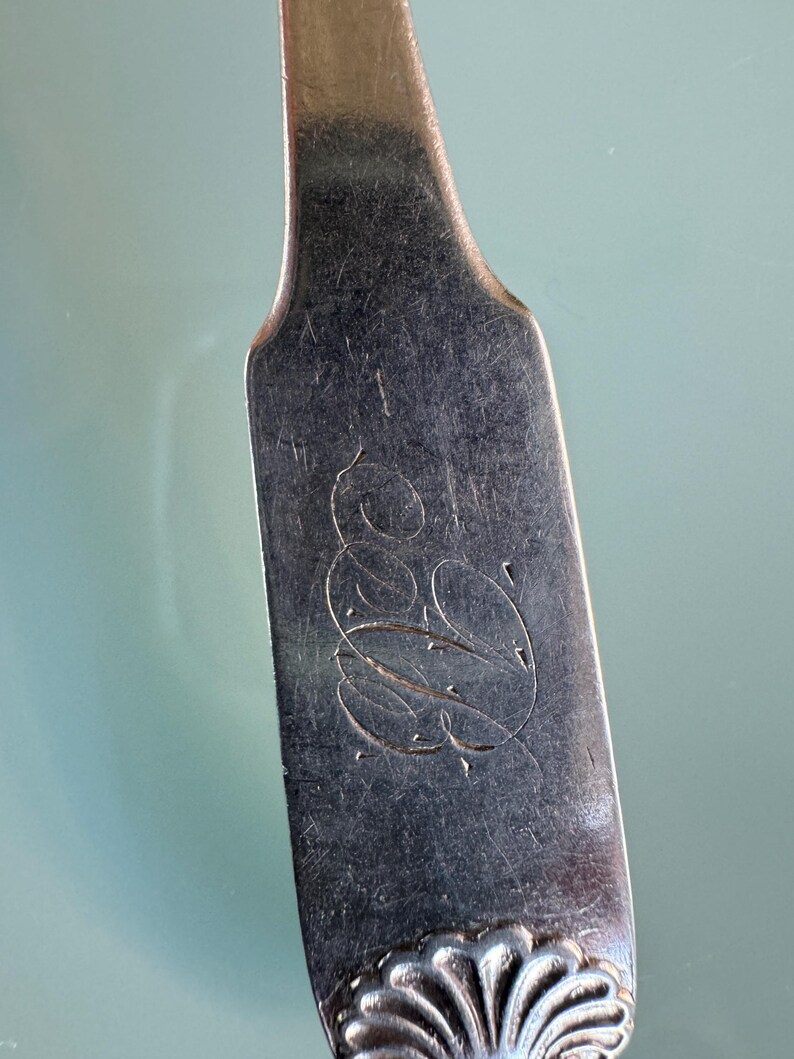 Antique Coin Silver Fiddle Shell End Teaspoon Marked G. Kippen Made ...