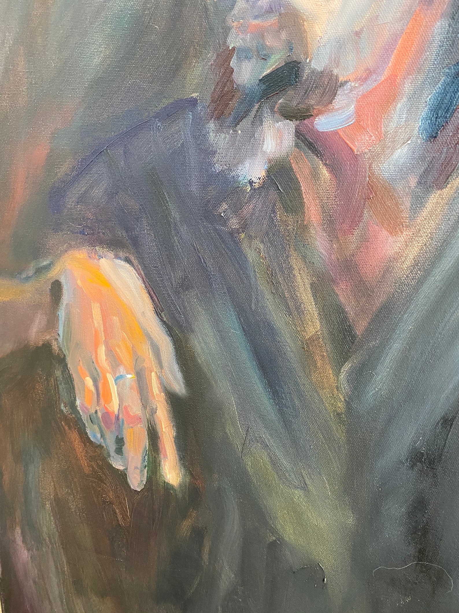 Impressionist Oil Painting Man With Hat and Specticles and Beard - Etsy