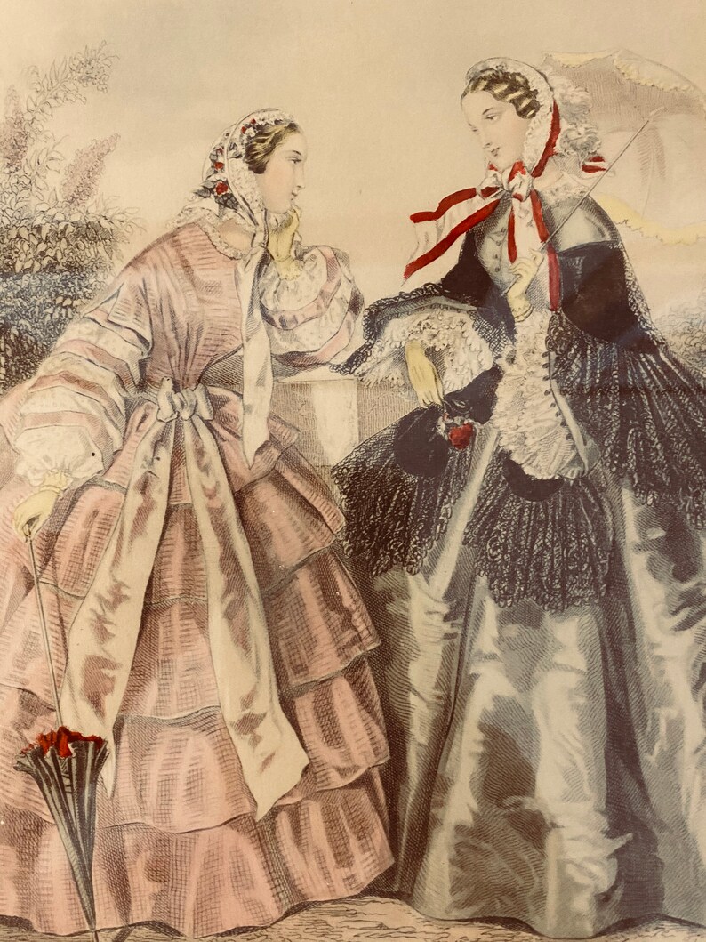 Victorian Fashion Lithograph miroir Des Modes | Etsy