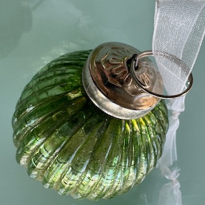 Heavy Mercury Glass Ornament, Set of 2 Green Holiday Decor - Etsy