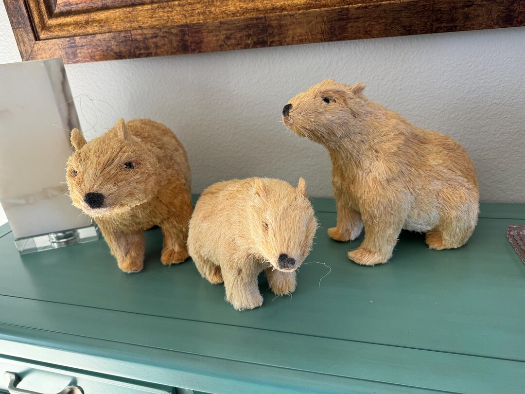 Brushart Polar Bear Family Sisal Straw Bears and Cubs 3 Pc Scarce - Etsy