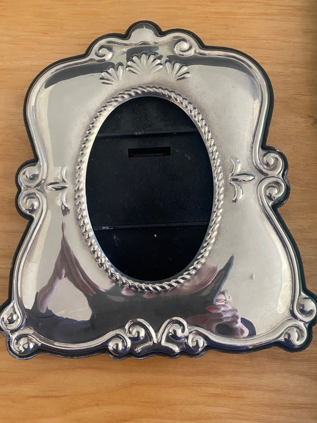 Stunning Silver Embossed Picture Frame Vintage Frame Free Standing RARE ...