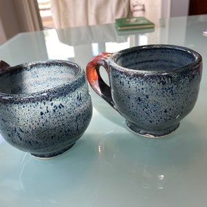 Brutalist Stoneware MUGS Pottery Hand Made Coffee Cups 2pc GIFT - Etsy