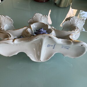 Capodimonte Italian Porcelain Triple Candle Holder/factory Crown Mark ...