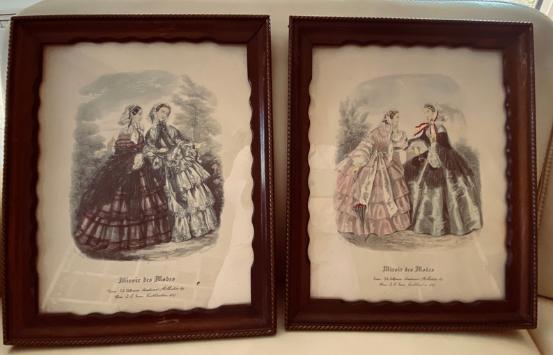 Victorian Fashion Lithograph miroir Des Modes | Etsy