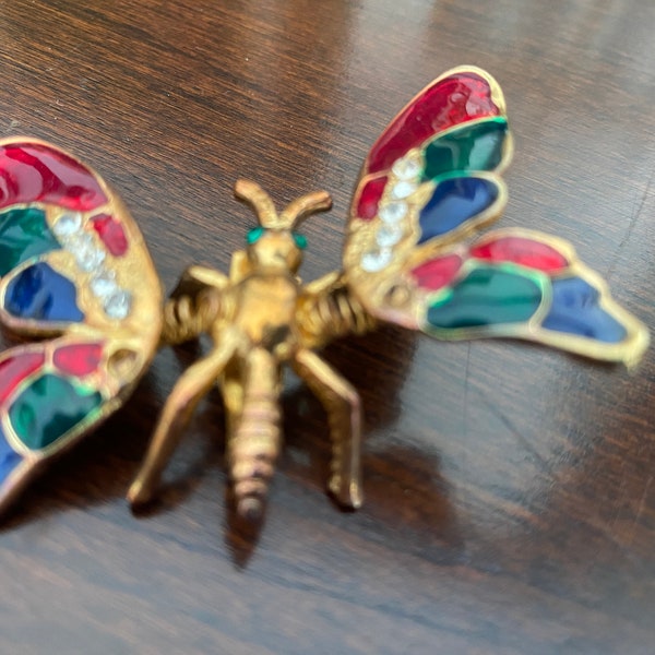 Enamel Butterfly Brooch - Etsy