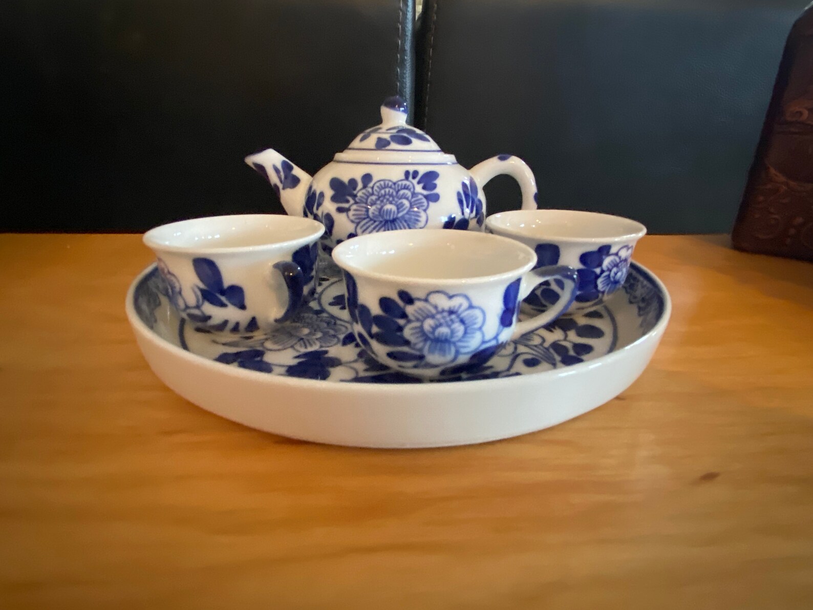 Childs Miniature Chinese Tea-set With Tray Blue and White - Etsy