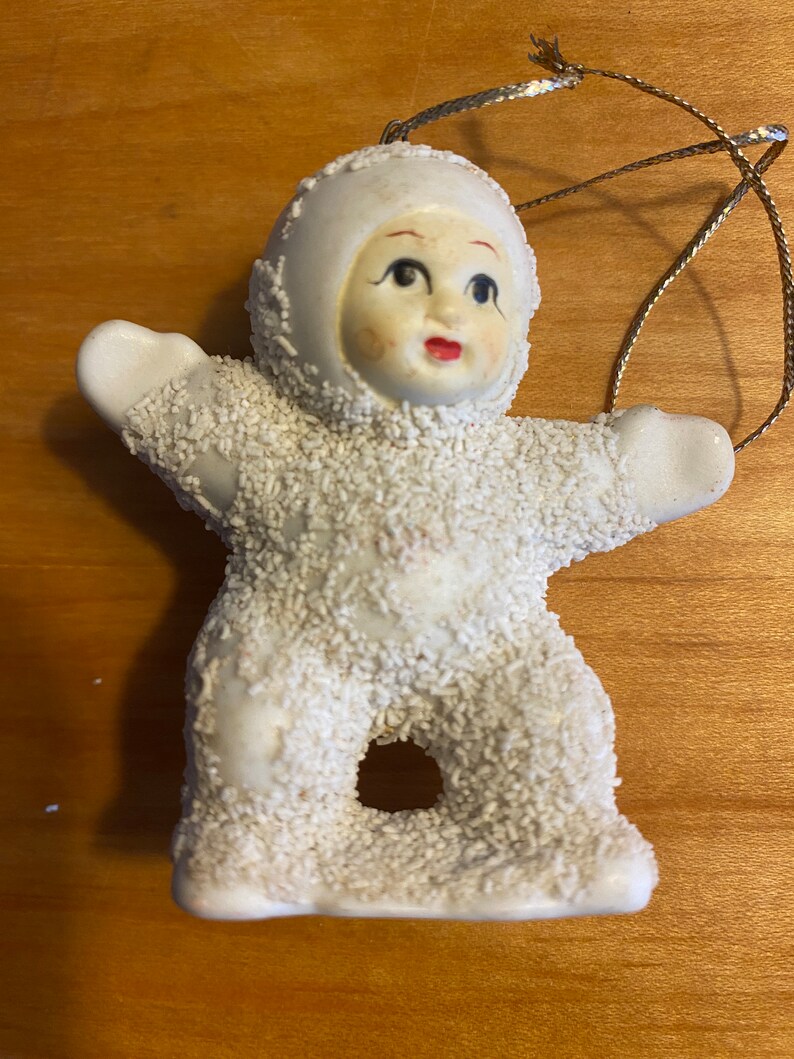 Antique Bisque Snowbabies Figurine Ornament Hand Painted - Etsy