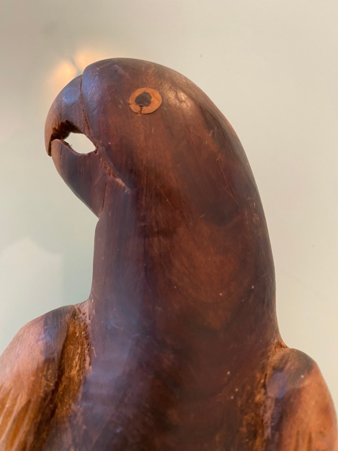 PARROT Art Deco Carved Wood Parrot Sculpture 11” Scarce - Etsy