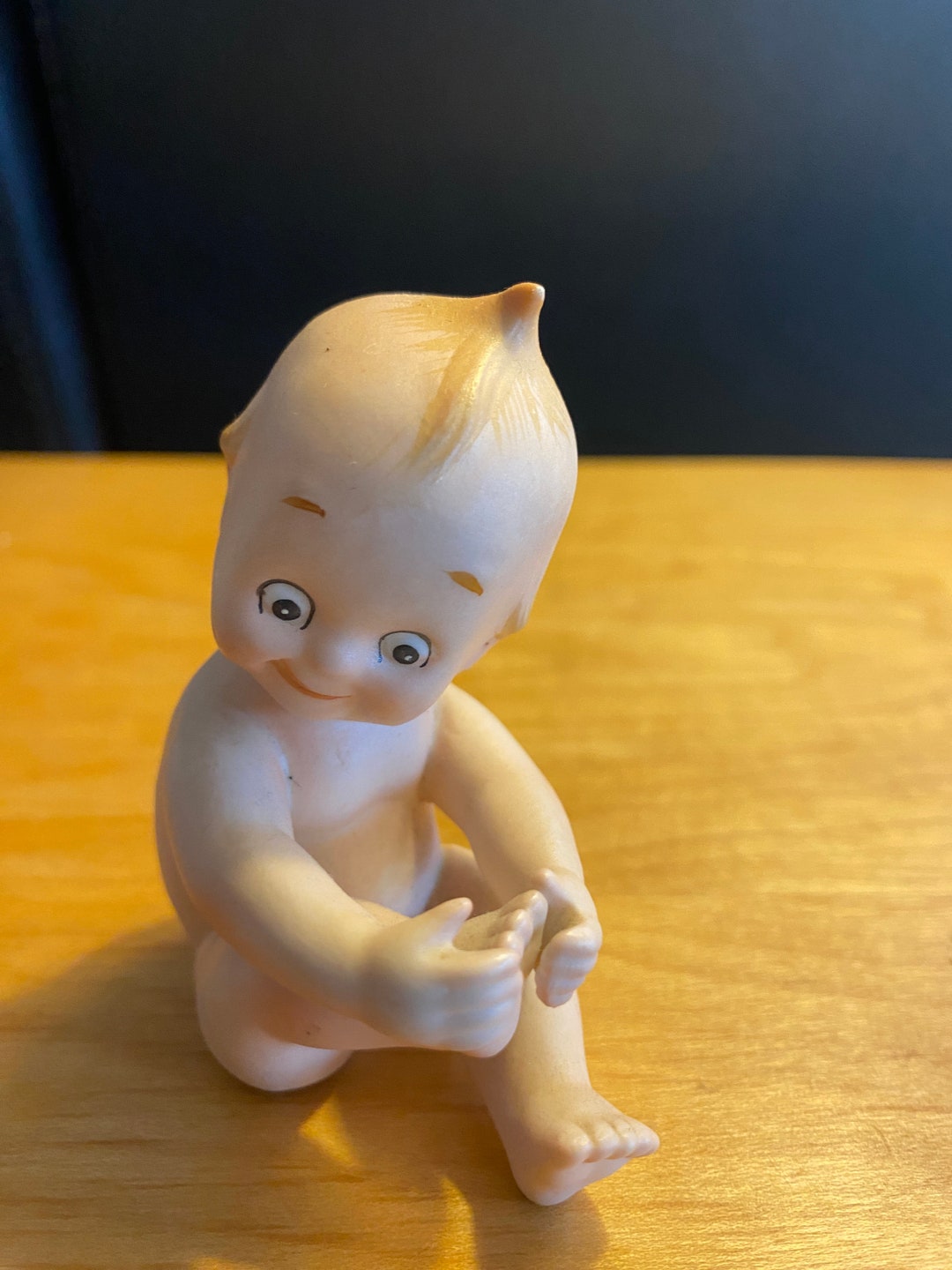Kewpie Bisque Figurine Piano Baby Playing With Feet Toes Wings Sitting ...