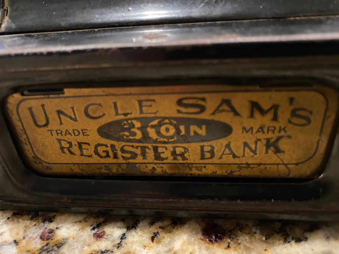 Antique 1935 Uncle Sams 3 Coin Register Bank Durable Toy & - Etsy