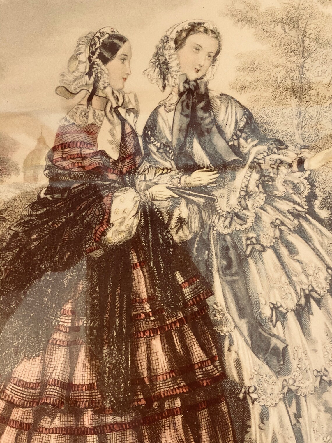 Victorian Fashion Lithograph Miroir des Modes | Etsy