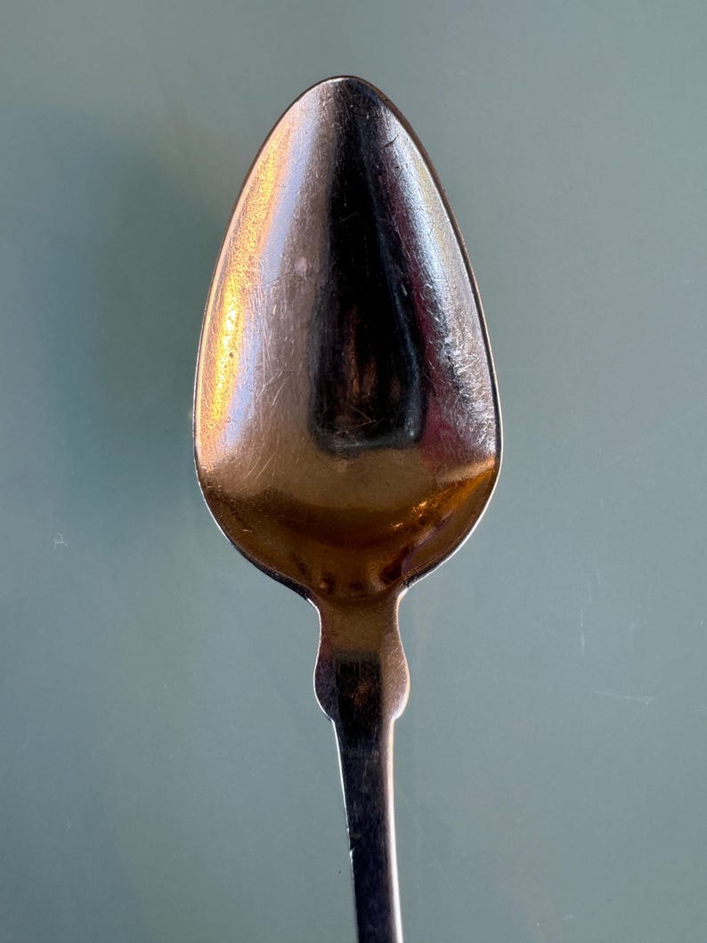 Antique Coin Silver Fiddle Shell End Teaspoon Marked G. Kippen Made ...