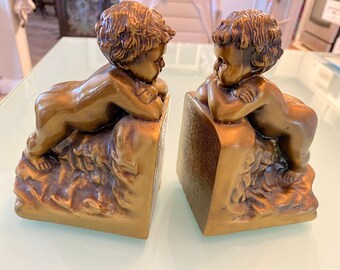 Pair of Cherub Bookends - Etsy