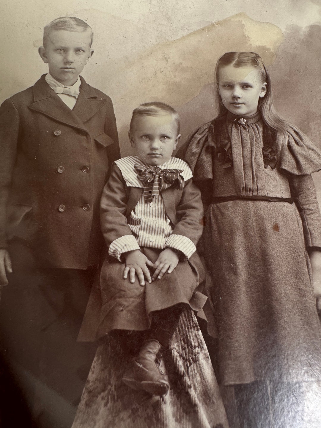 Victorian Cabinet Card Children Lila, Henry and Vernon PRESTON Ancestry ...