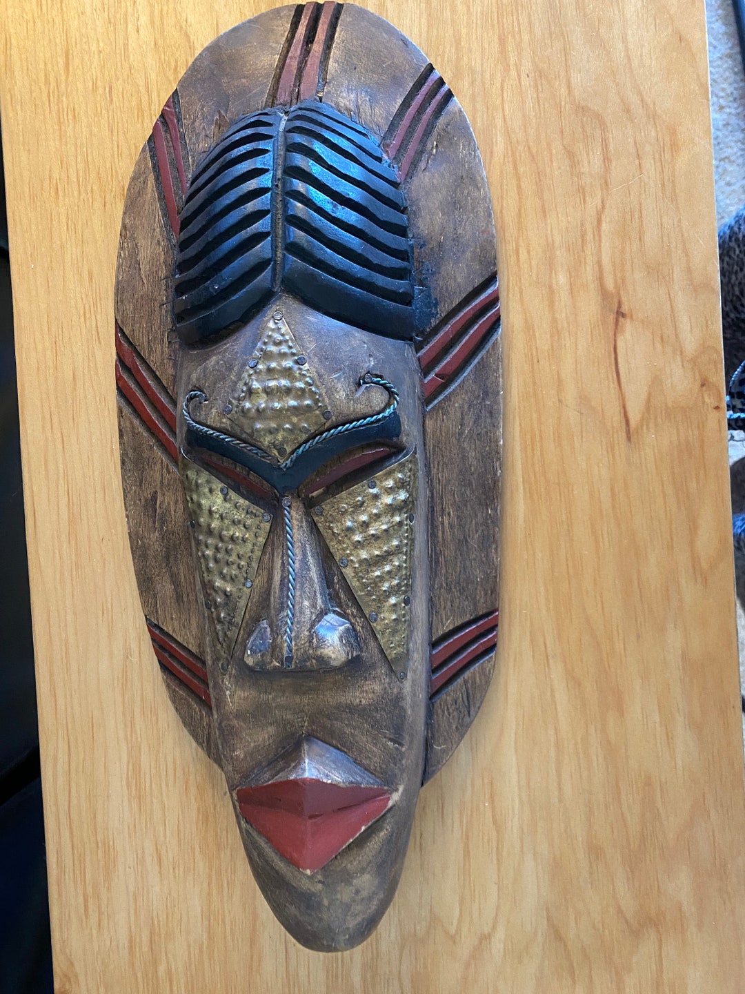 Africa Folklore Ritual and Beautiful Carved Wood Mask Wall Decor Made ...