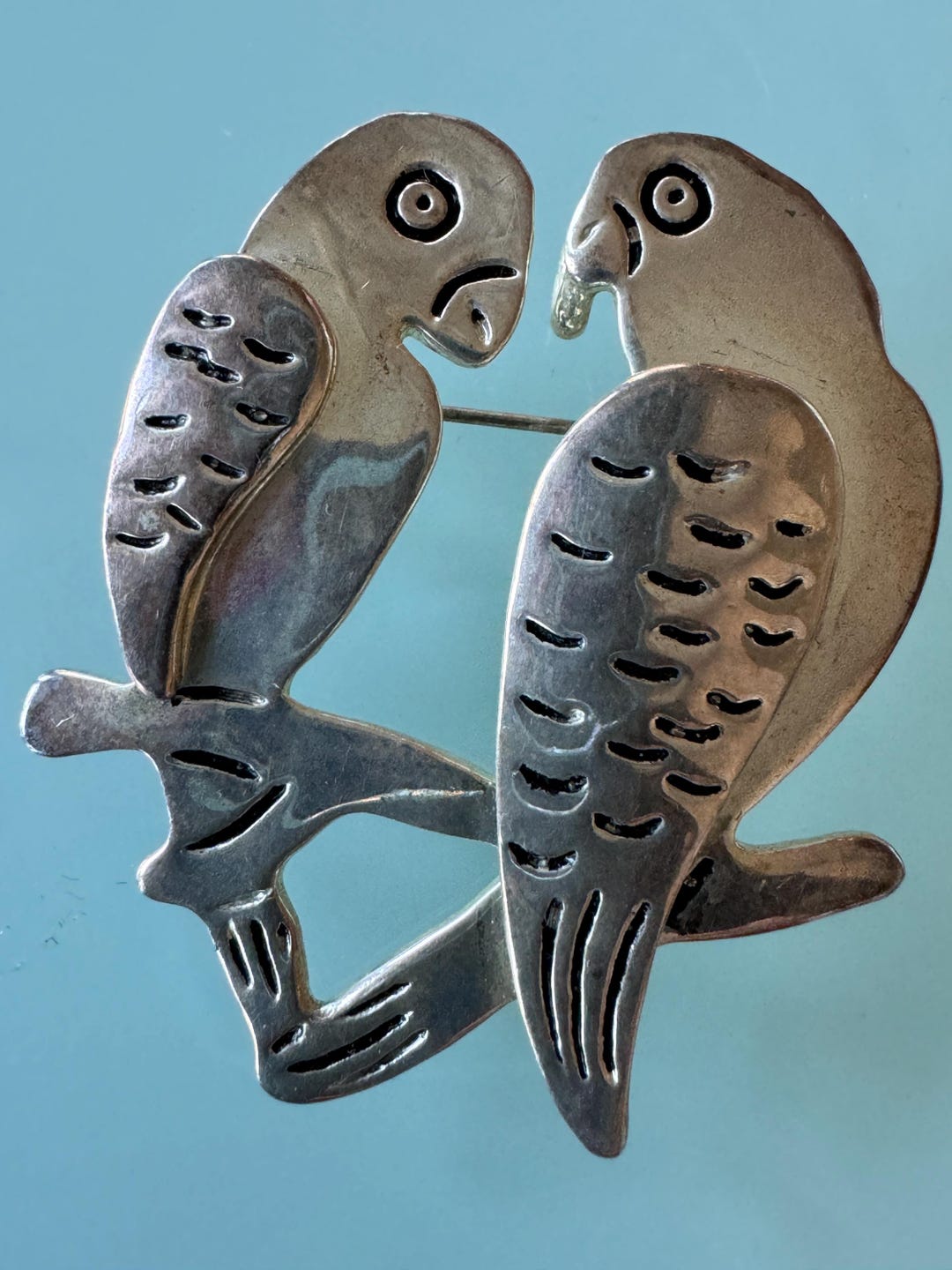 Parrot Brooch Vintage Parrots Pewter Excellent Condition Gift Under 35 ...