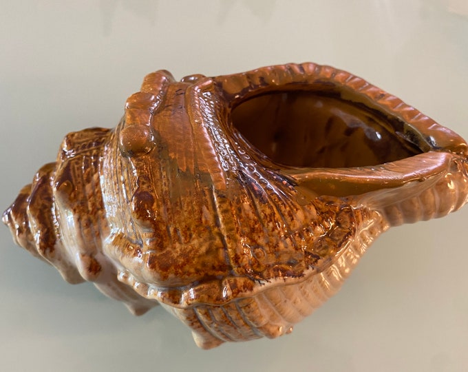 Vintage Pottery Conch Shell Nautilus Seashell Vase Planter - Etsy