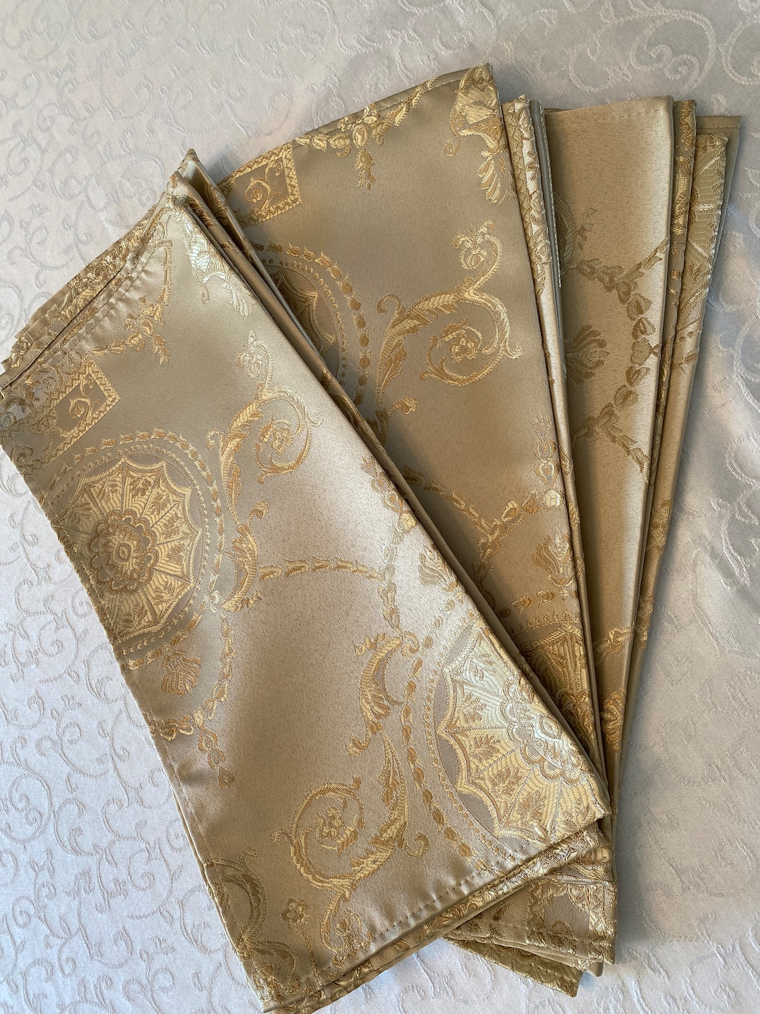 Vintage Napkins Violet Linen Damask Design 18" Napkins 11pc Excellent ...