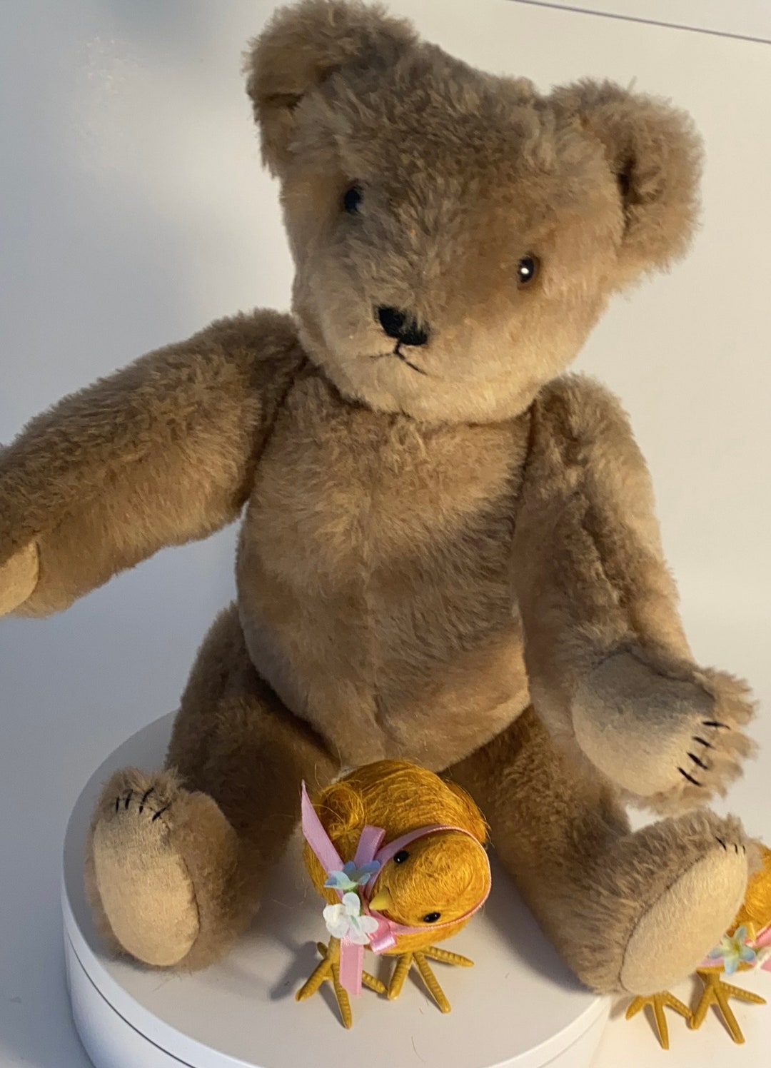 Teddy Bear Jointed Vintage Nannybear 16" Felt Paws, Button Eyes ...