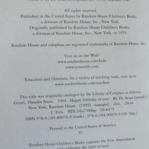 Happy Birthday to You! - Dr Seuss - Etsy