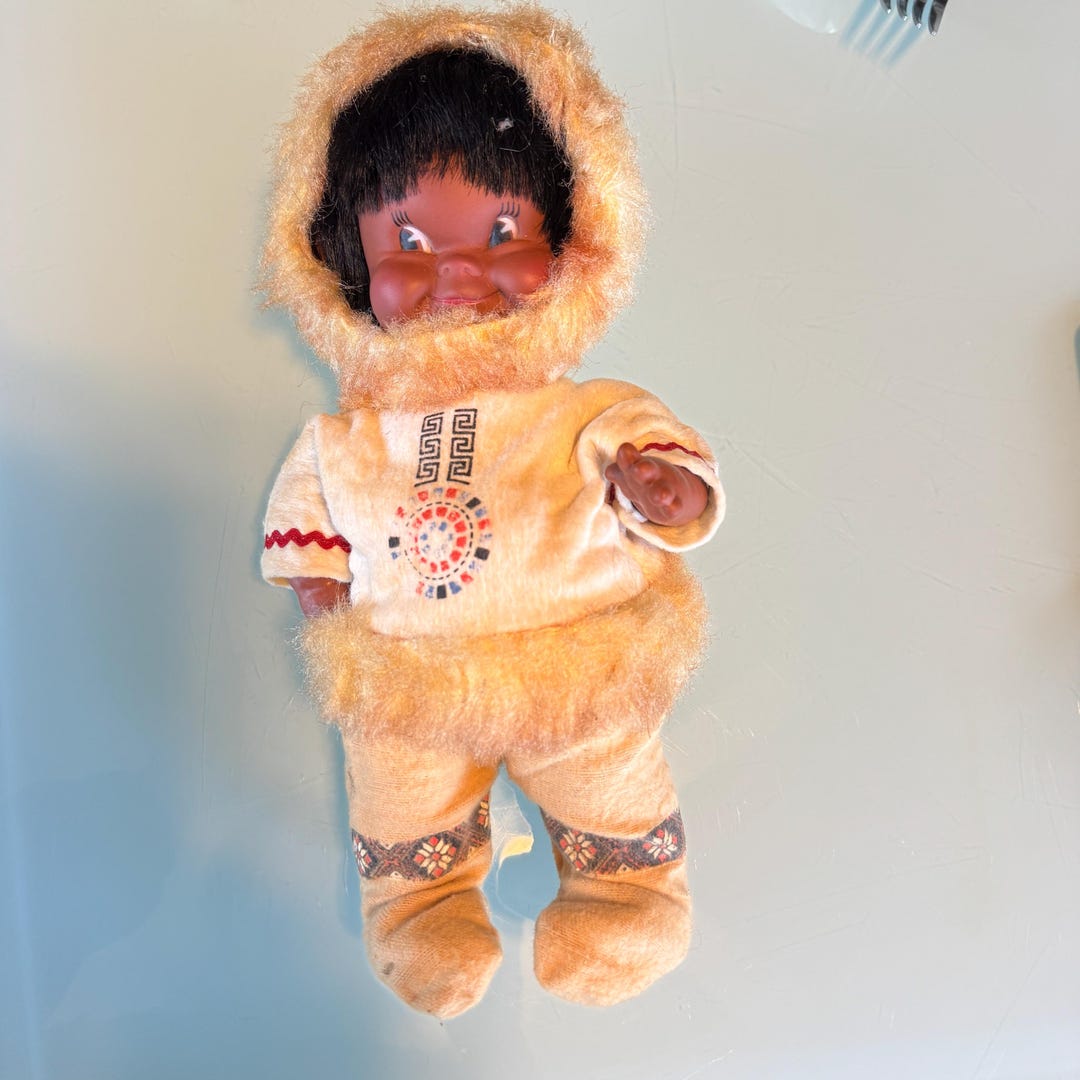 Vintage 1960s Regal Eskimo / Inuit Doll Native Doll Made in Canada 10 ...