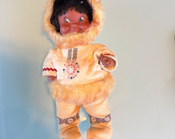 Vintage 1960s Regal Eskimo / Inuit Doll Native Doll Made in Canada 10 ...