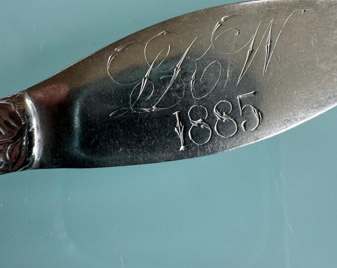 Antique Coin Silver Appetizer Fork Marked Roehm & Wright C1885 Monogram ...